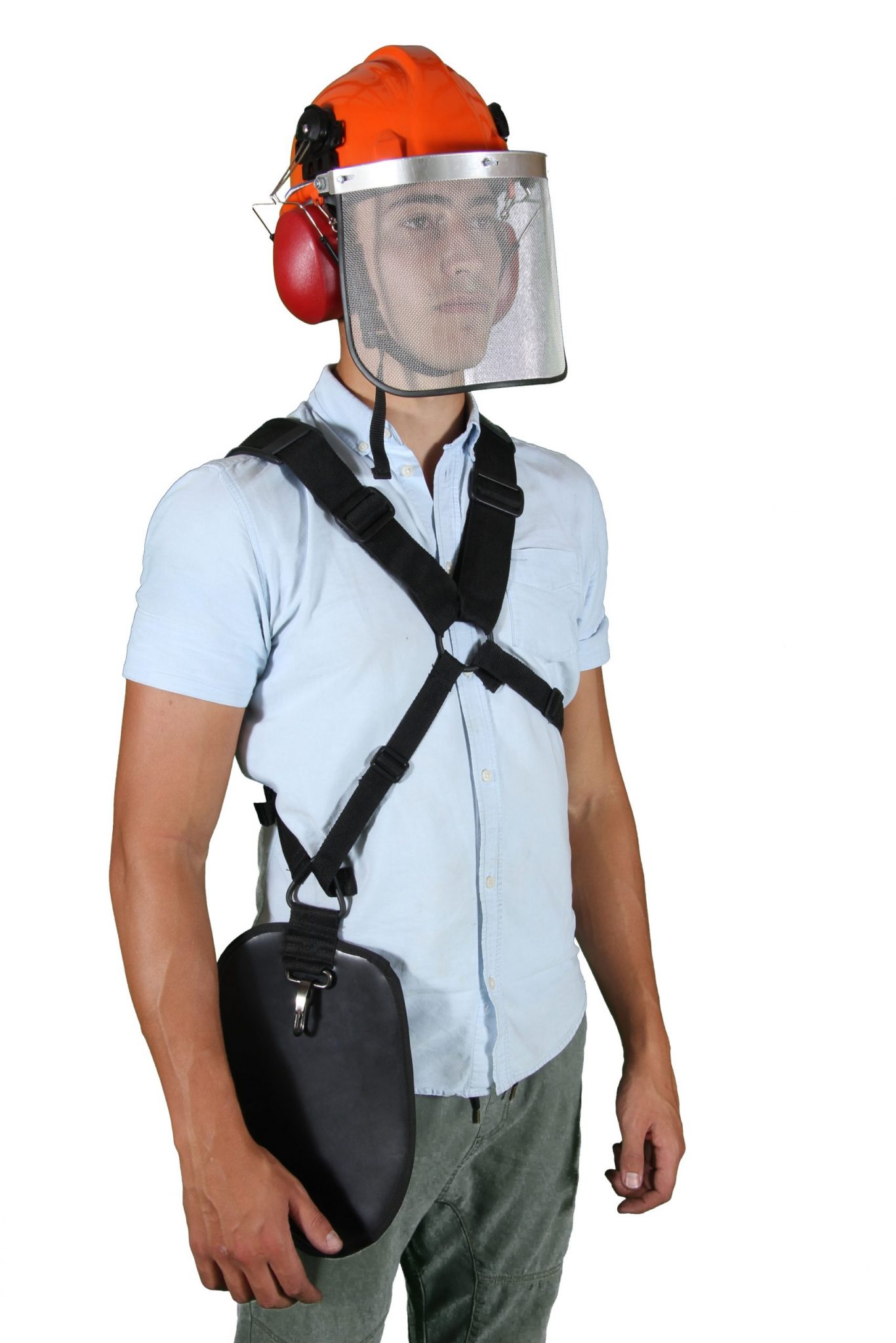 Brush Cutter Harness and Forestry Cap Combo - Falmit - Fibreglass ...